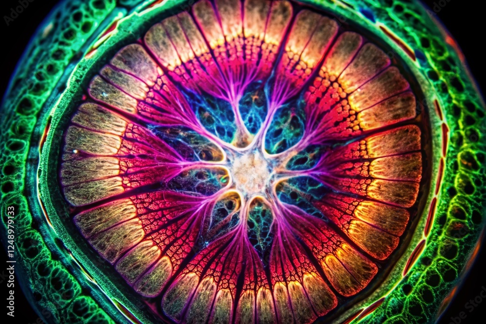 Cerebellum Cross Section: Microscopic Silhouette, Detailed Cellular ...