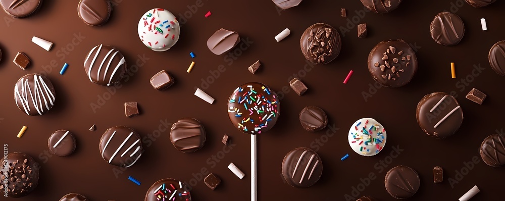 Dark Chocolate Background Wallpaper with Photo Booth Props, Banner ...