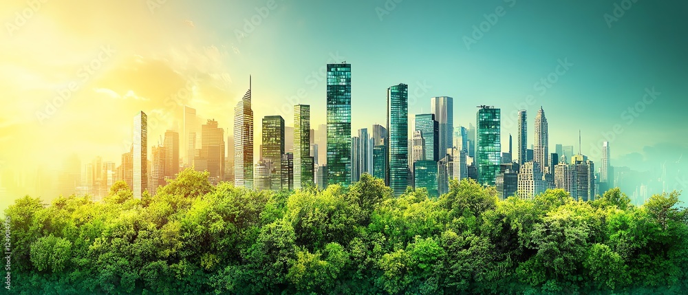 Sustainable urban city with green infrastructure, smart buildings using ...