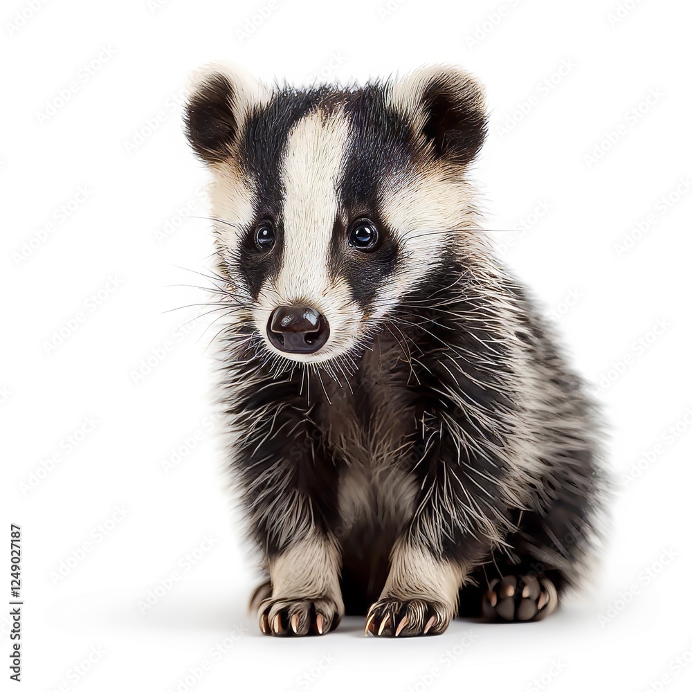 Isolated badger cutout on a pure white background for clear visual ...
