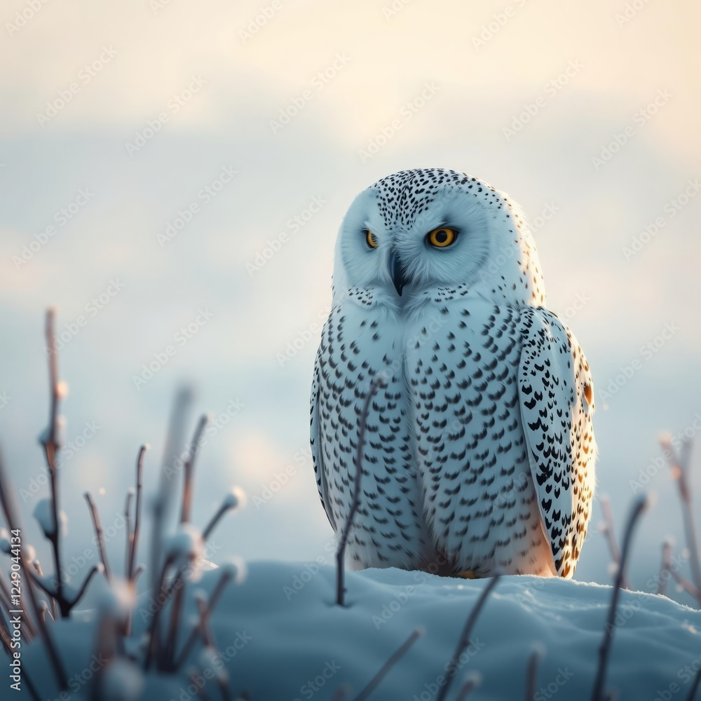 Ultra-realistic snowy owl in winter landscape 4k 4k wallpaper ...