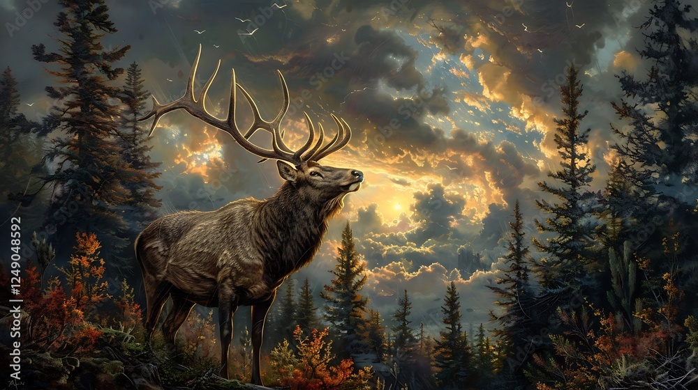 The Irish elk (Megaloceros giganteus) was a giant, prehistoric deer ...