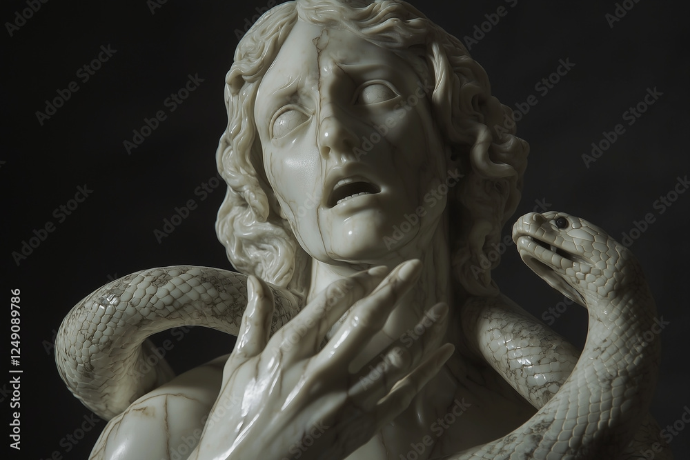 Marble statue of Lamia, a mad woman who was punished by Hera for ...