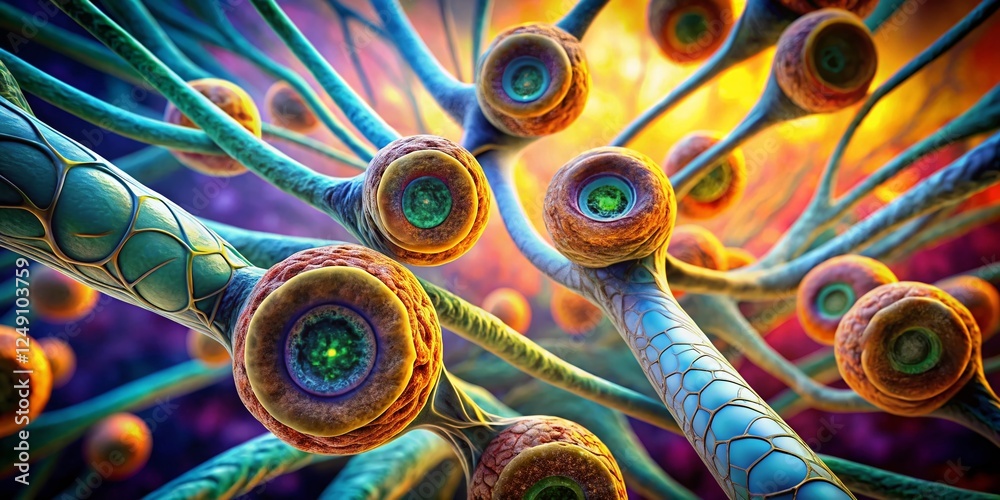 Microscopic View of 5 Rods and Cones in the Retina: Detailed Cellular ...