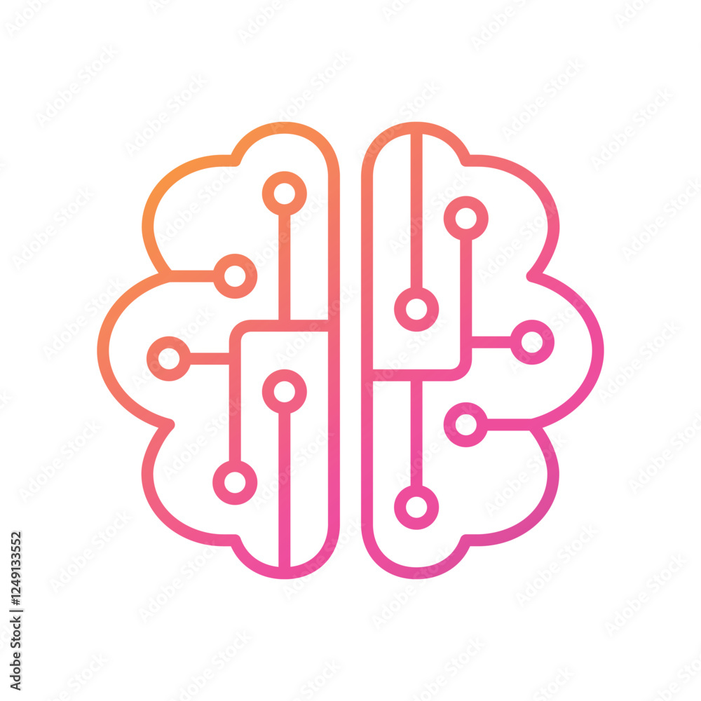 Artificial Intelligence AI Chip Processor in Head. Business idea and ...