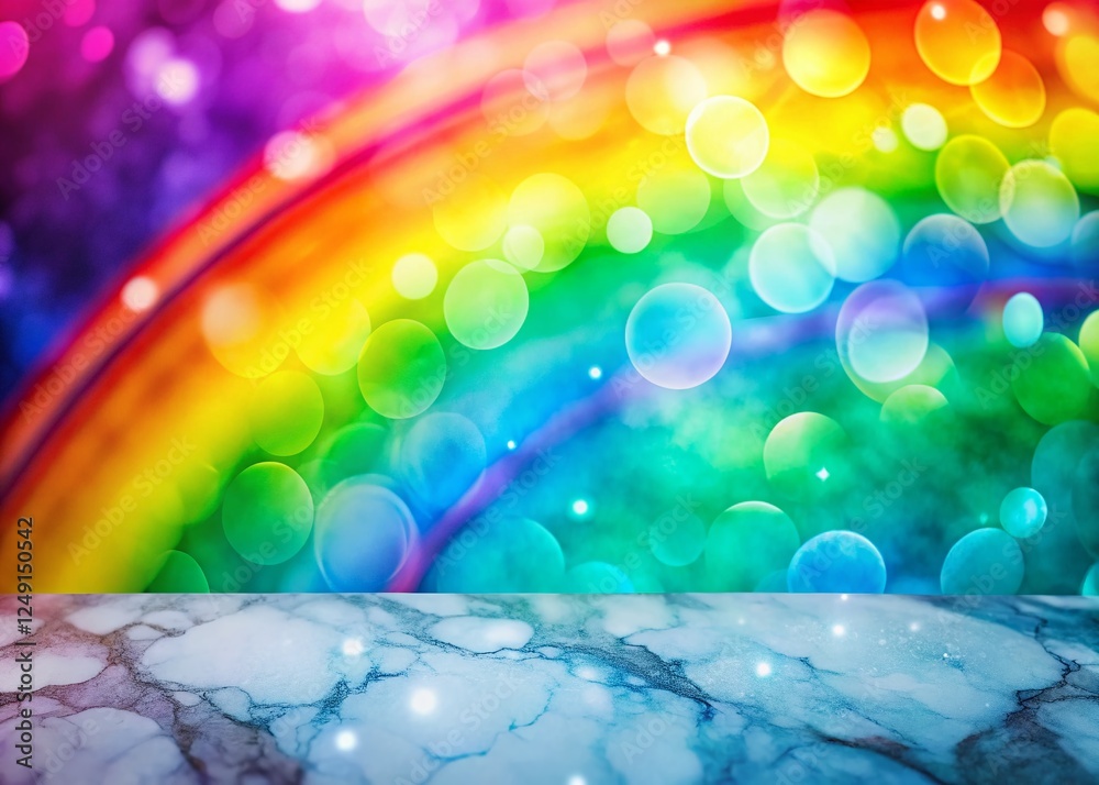 Rainbow Panoramic Marble Texture Bokeh Background for Tile Wall Art ...