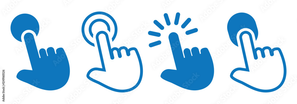Vektor Computer mouse click cursor arrow icons set. Clicking cursor ...