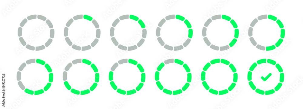Percentage infographics. Circle loading and circle progress collection ...