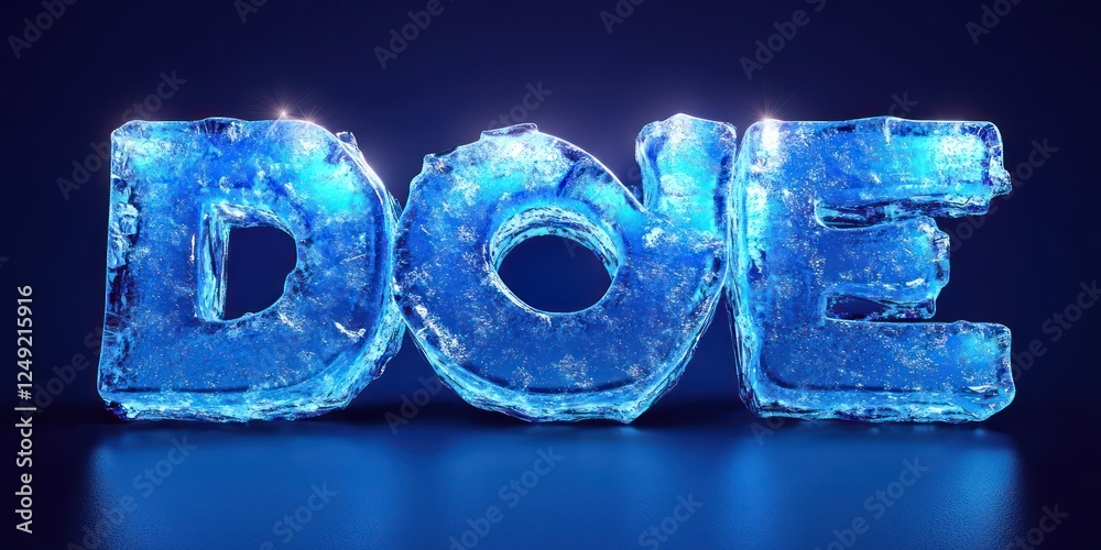 Editable Frozen Ice Text Effect with Glowing Blue Letters and Glossy ...