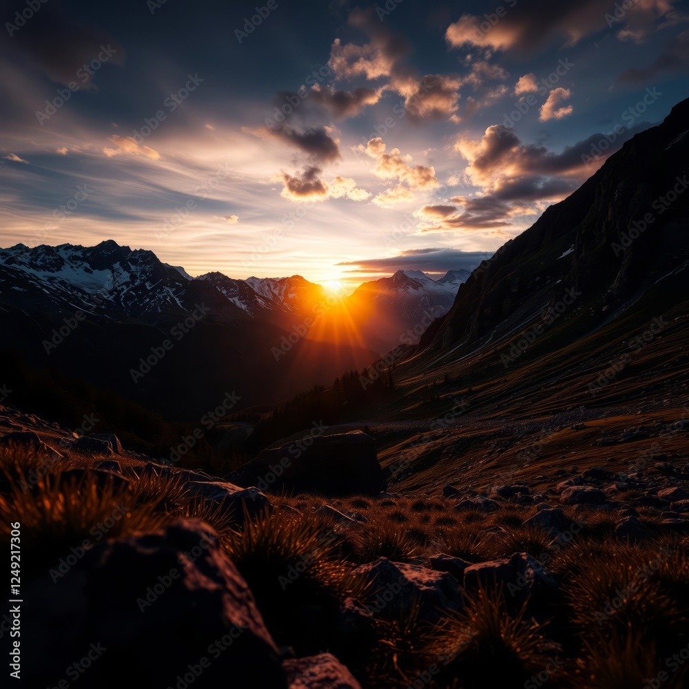 Capture the tranquility majestic alpine glow sunset wallpaper in full ...