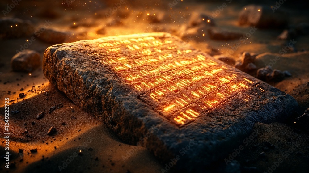 Glowing enchanted tablet with arcane symbols, great for fantasy ...