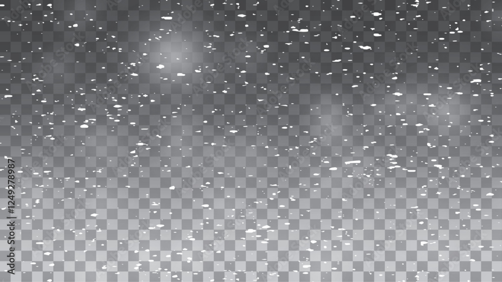Real falling snow on transparent background. Sparkling magical white ...