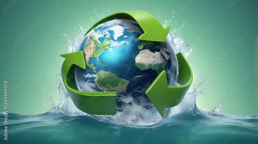 New Year 2025 green recycling and save our planet and earth environment ...