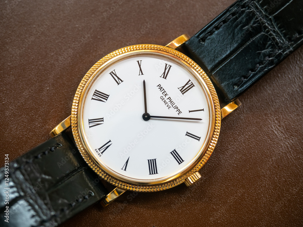BANGKOK - JANUARY 30 : Patek Philippe Calatrava model 5120, 18k solid ...
