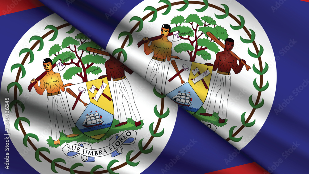 National Background of BELIZE Featuring Two Wavy Flags Stock Vector ...