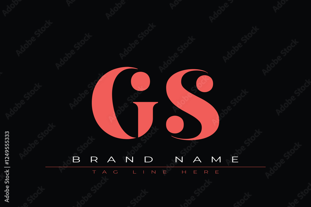 Abstract letter GS minimal logo design template. This minimal logo ...