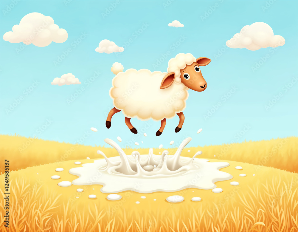 Realistic white Milk products Goat splash flowing yogurt cream isolated ...