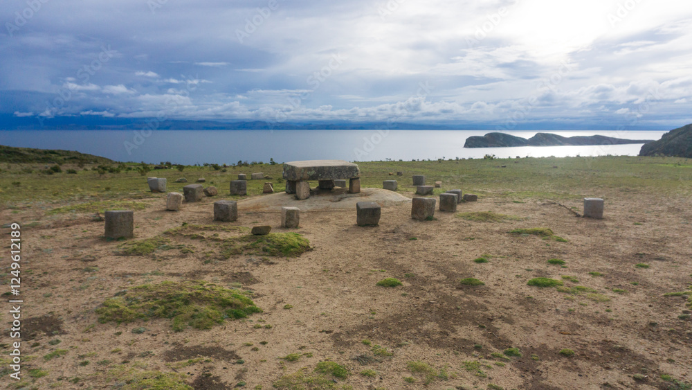 Inca prehistoric ruins, stone table - sacrificial altar, ancient inca ...