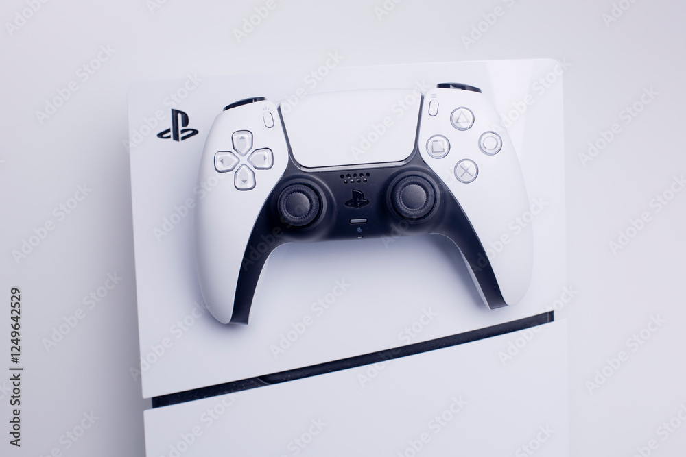Puerto Real, Spain - February 07, 2025: PlayStation 5 and its DualSense ...