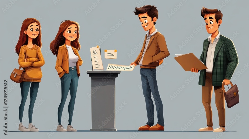 Human resources isolated cartoon vector illustrations set. Happy ...