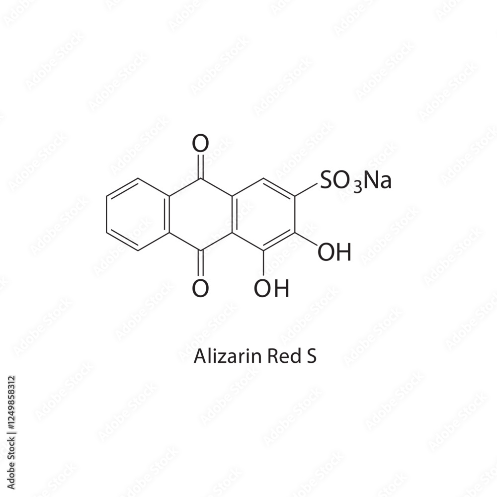 Alizarin Red S skeletal structure.Anthraquinone compound schematic ...