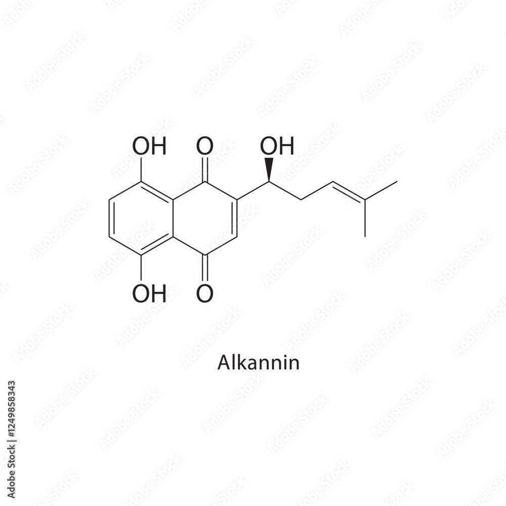 Alkannin skeletal structure.Anthraquinone compound schematic ...