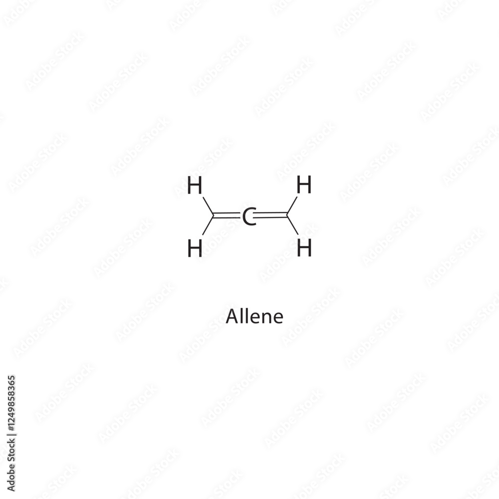 Allene skeletal structure.Alkene compound schematic illustration ...