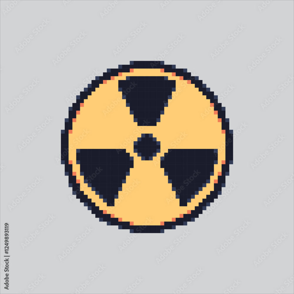 Pixel art illustration Radiation Hazard. Pixelated Hazard Symbol ...