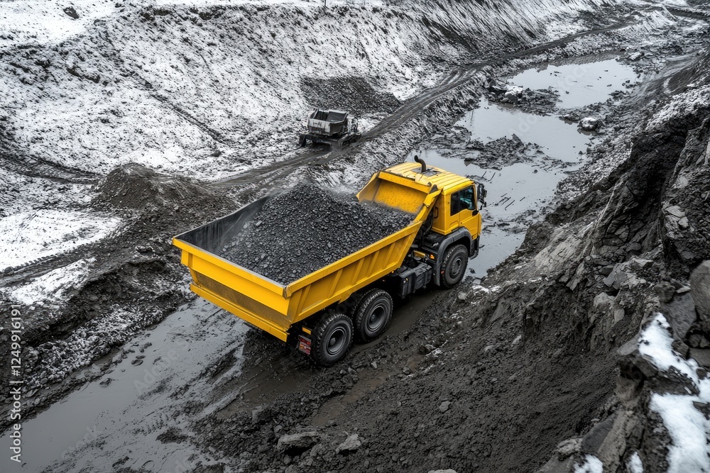 Open-pit mine - vast excavation, mining operation, quarry site ...