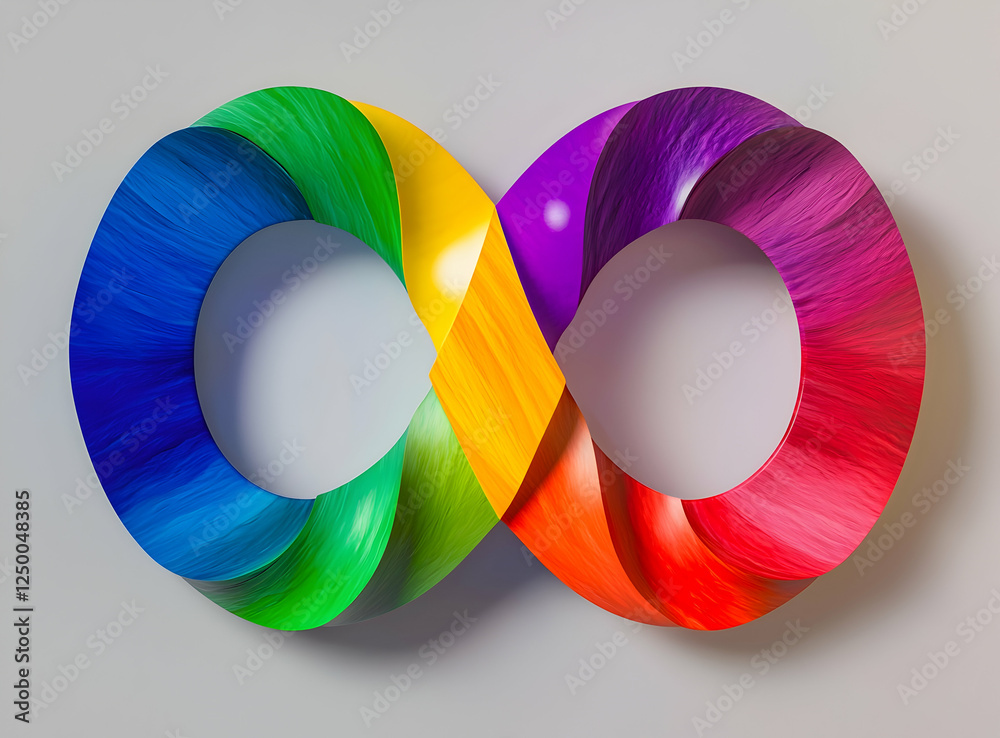 Rainbow-colored infinity symbol reflecting the spectrum of autism and ...