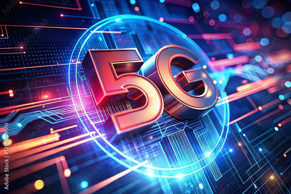 5G Network: High-Definition Stylized Network Connection Symbol Stock ...