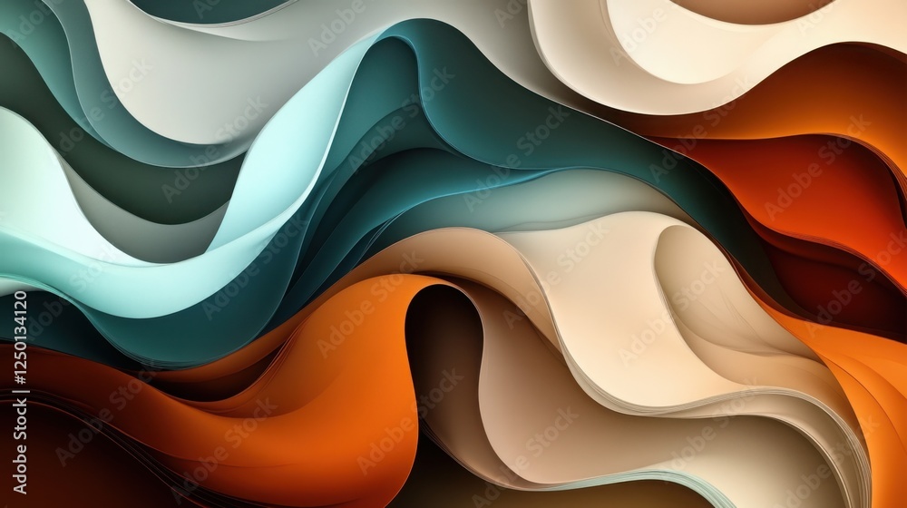Modern Abstract Gradient Backgrounds with Flowing Curves on Non ...