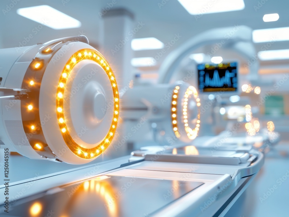 Illuminated Medical Device in Sterile Clinical Setting Stock Photo ...