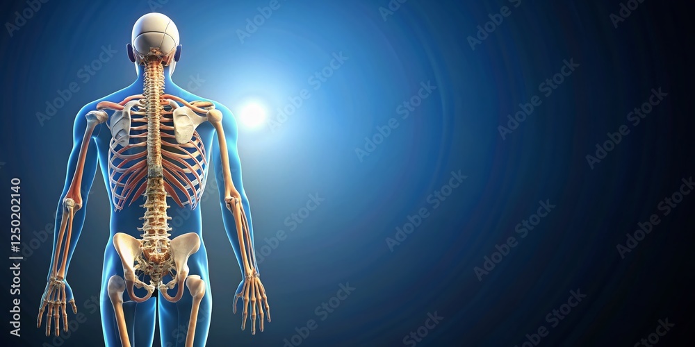 Ilustración de Stock Human Skeleton Anatomy Posterior View, Medical ...