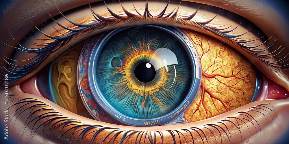 Human Eye Anatomy Cross Section: Lens, Retina, Detailed Medical ...