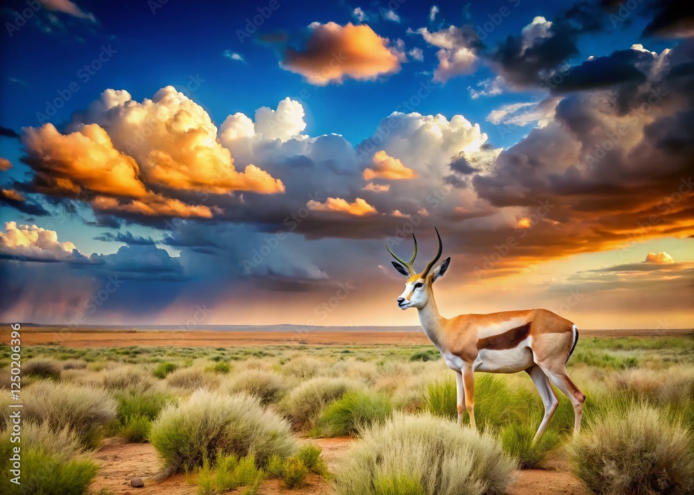 Kalahari Desert Springbok: Panoramic Wildlife Safari in South Africa's ...