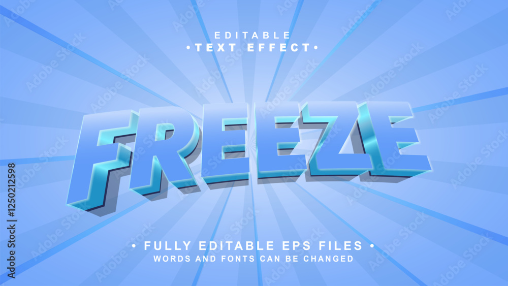 3d editable freeze text effect.typhograaphy logo Stock Vector | Adobe Stock