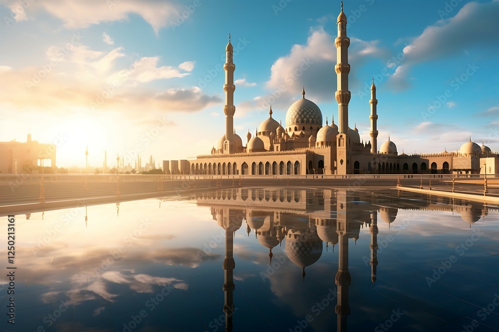 Foto de Stock Sharjah Grand Mosque Night View,Sharjah Travel Tourism ...