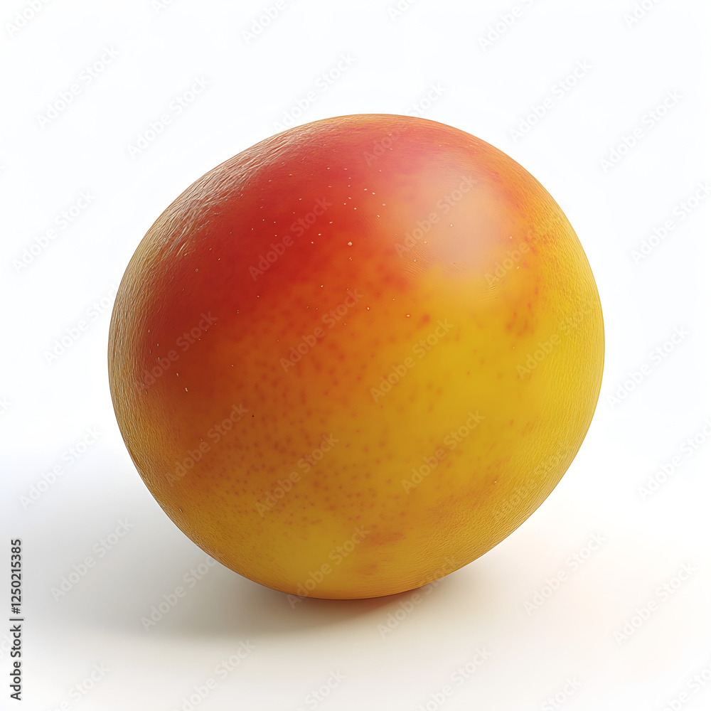 Mango, a realistic stock photo on a white background, showcases color ...