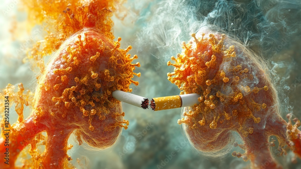 This striking image portrays the internal struggle between cigarette ...