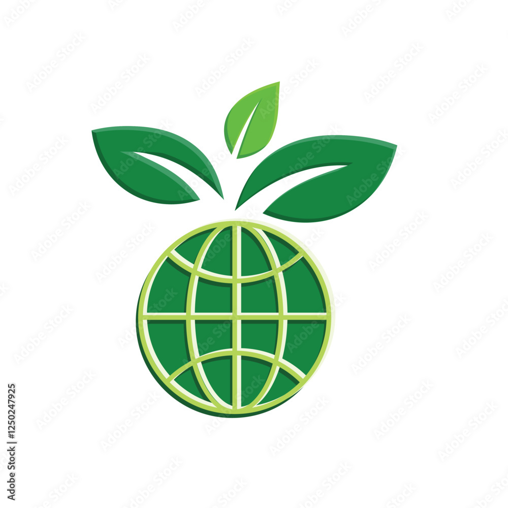 sustainable icon. earth and plant vector. reuse, recycle, renewal for ...