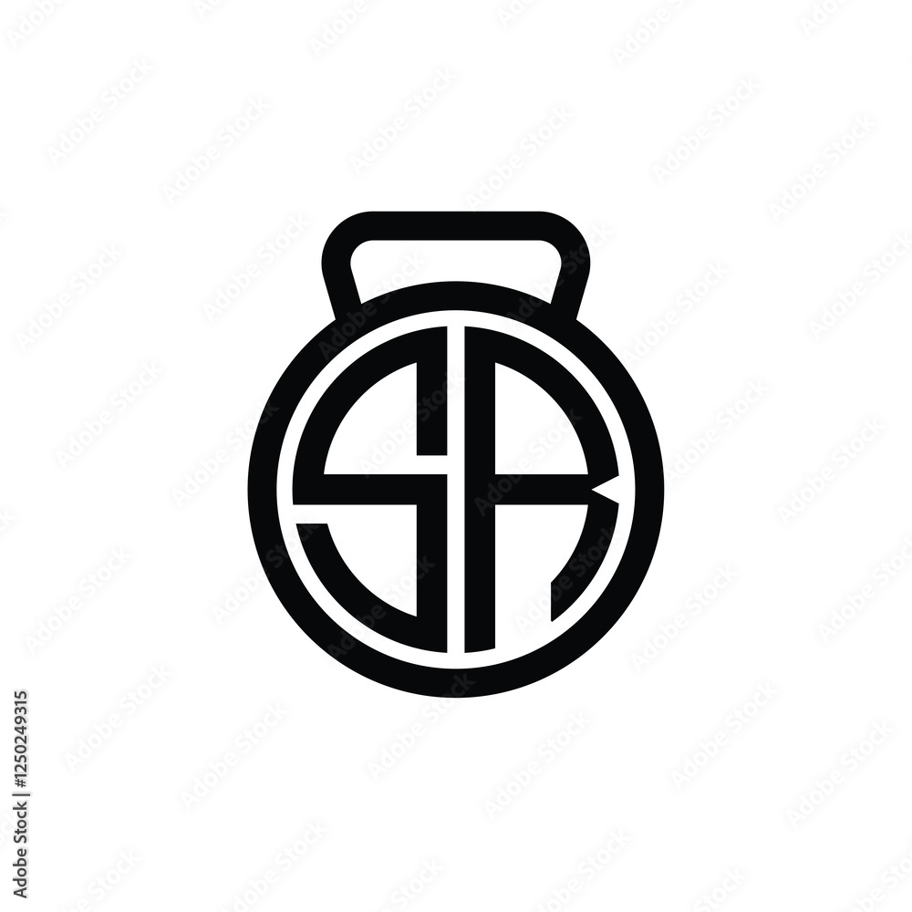 SR monogram logo design letter text name symbol monochrome logotype ...
