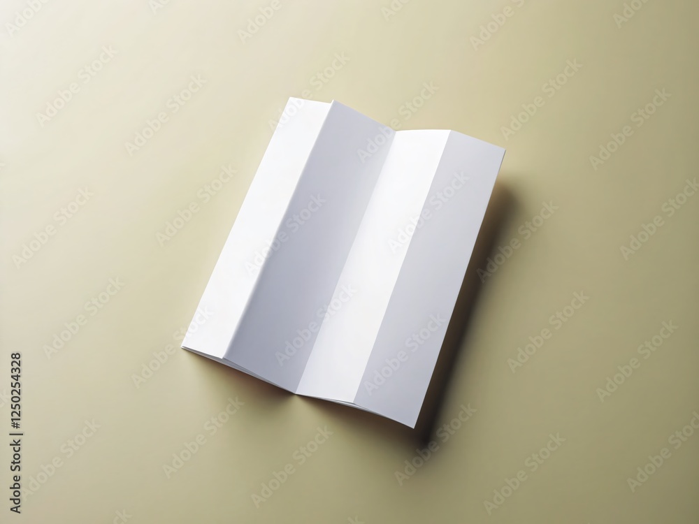 Panoramic View of Blank White Folded Leaflet Paper Template Book Mockup ...