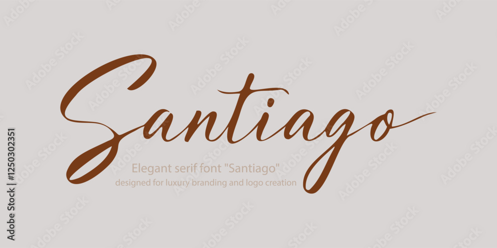 Elegant serif font "Santiago", designed for luxury branding and logo ...
