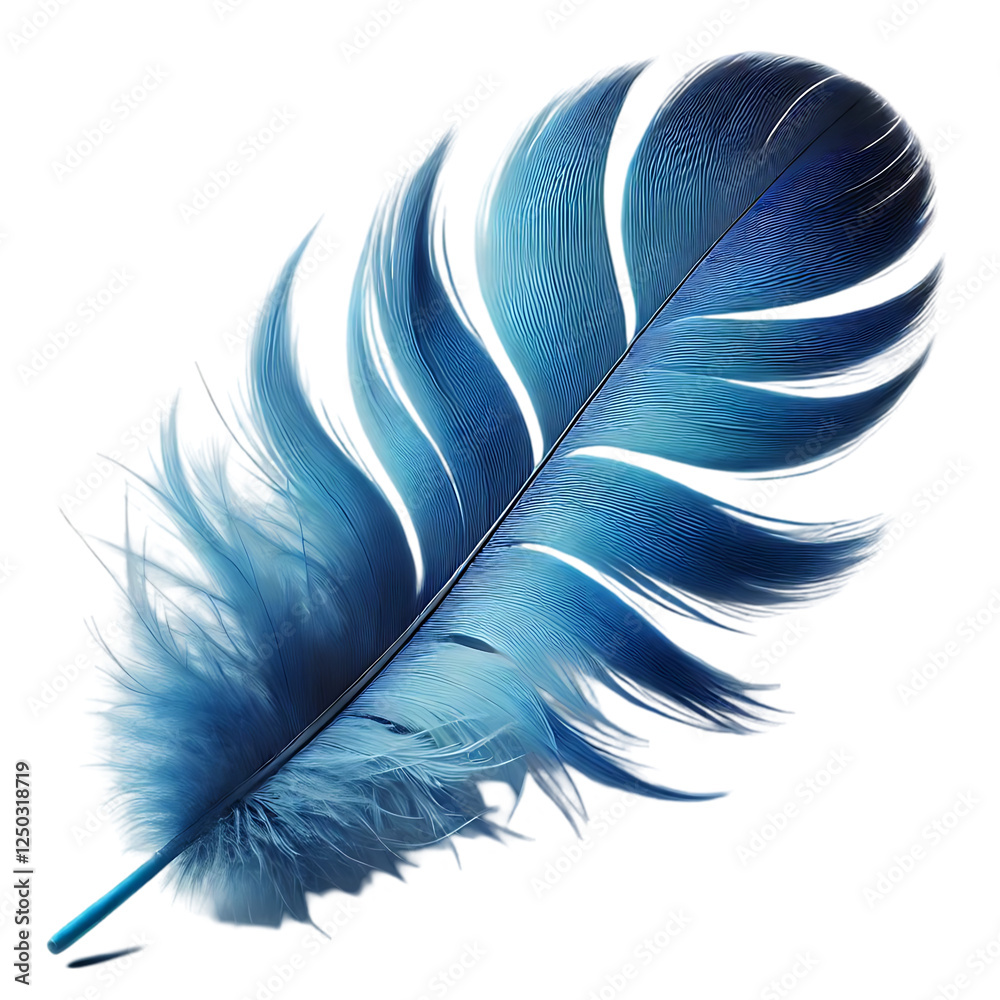 Ultra Realistic Render of a Blue Feather on White Background - 8K ...
