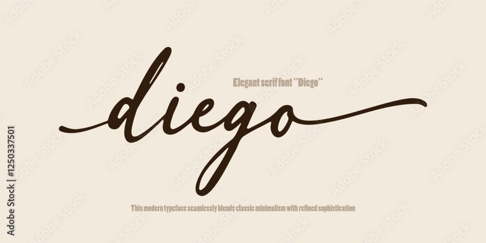 Elegant serif font "Diego", designed for luxury branding and logo ...