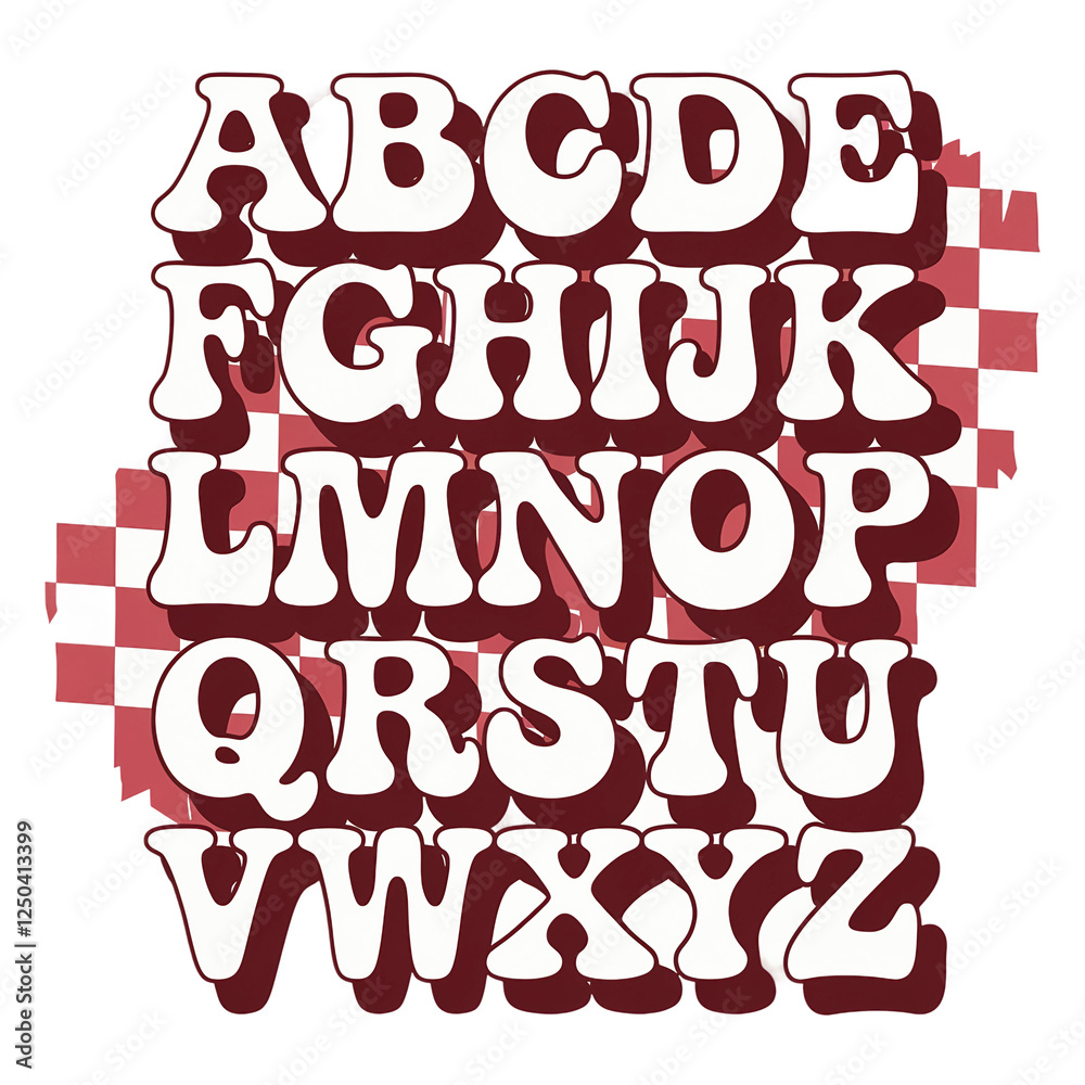 ABCDEF, Valentine's Day retro, alphabet, font, vector, sign, letter ...