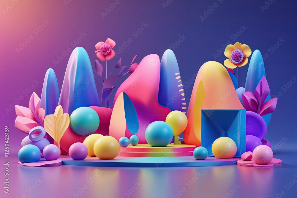 Colorful Three-Dimensional Graphics Showcase and Sample Render Assets ...