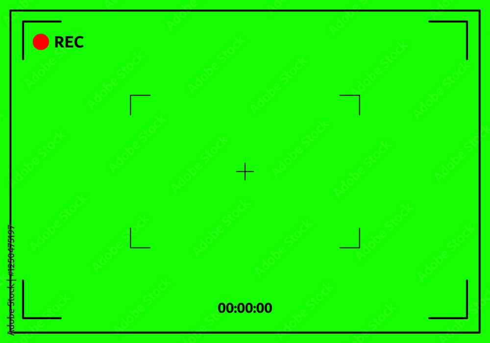 Video recording frame. Camera viewfinder with recording interface with ...