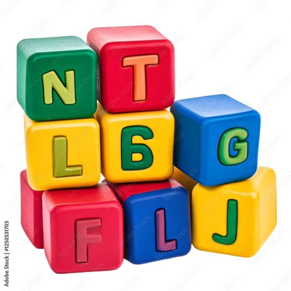 Educational soft foam ABC blocks with bold uppercase letters in a mix ...